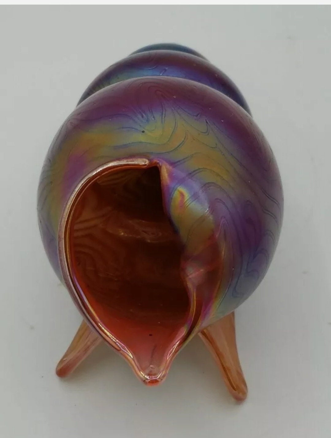IGOR MULLER Heavy Iridescent Czech Studio Art Glass Conch Shell 9 1/4 ...