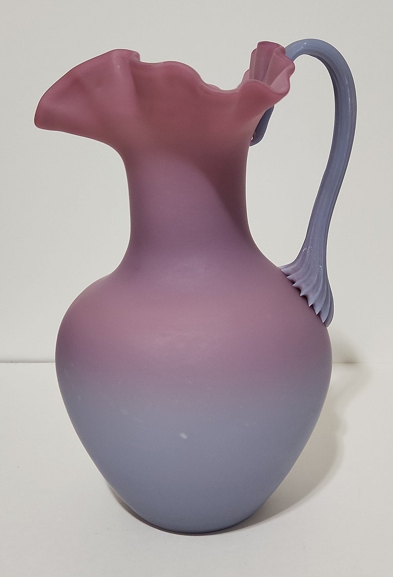 Peachblow Pink Purple Satin Victorian Art Glass Pitcher 9 3/4 T - Etsy