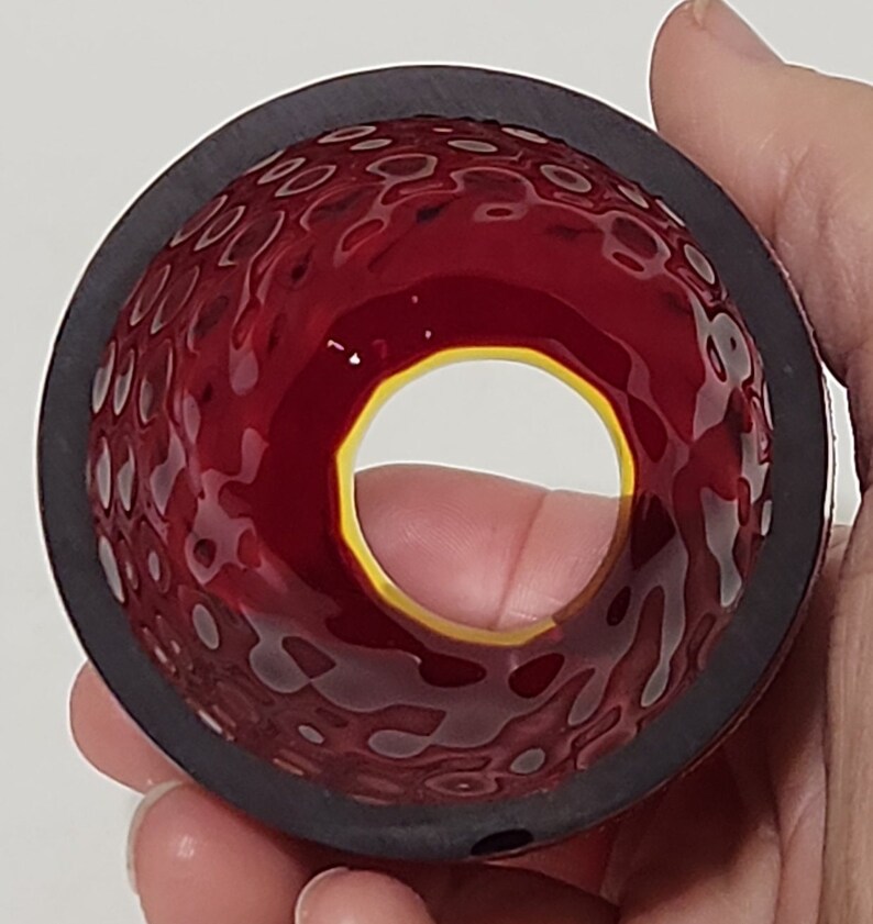 FENTON Louise Piper Swan OOAK Signed Ruby Red Diamond Optic Fairy Light ...