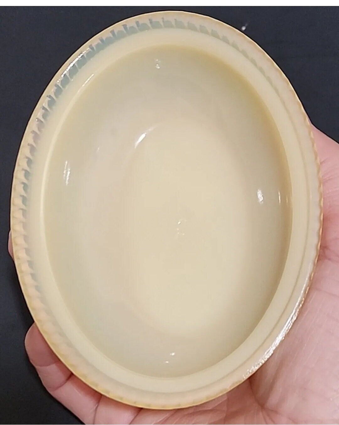 Fenton Glass Shiny Burmese Uranium Easter Bunny Rabbit Nest Dish RARE ...