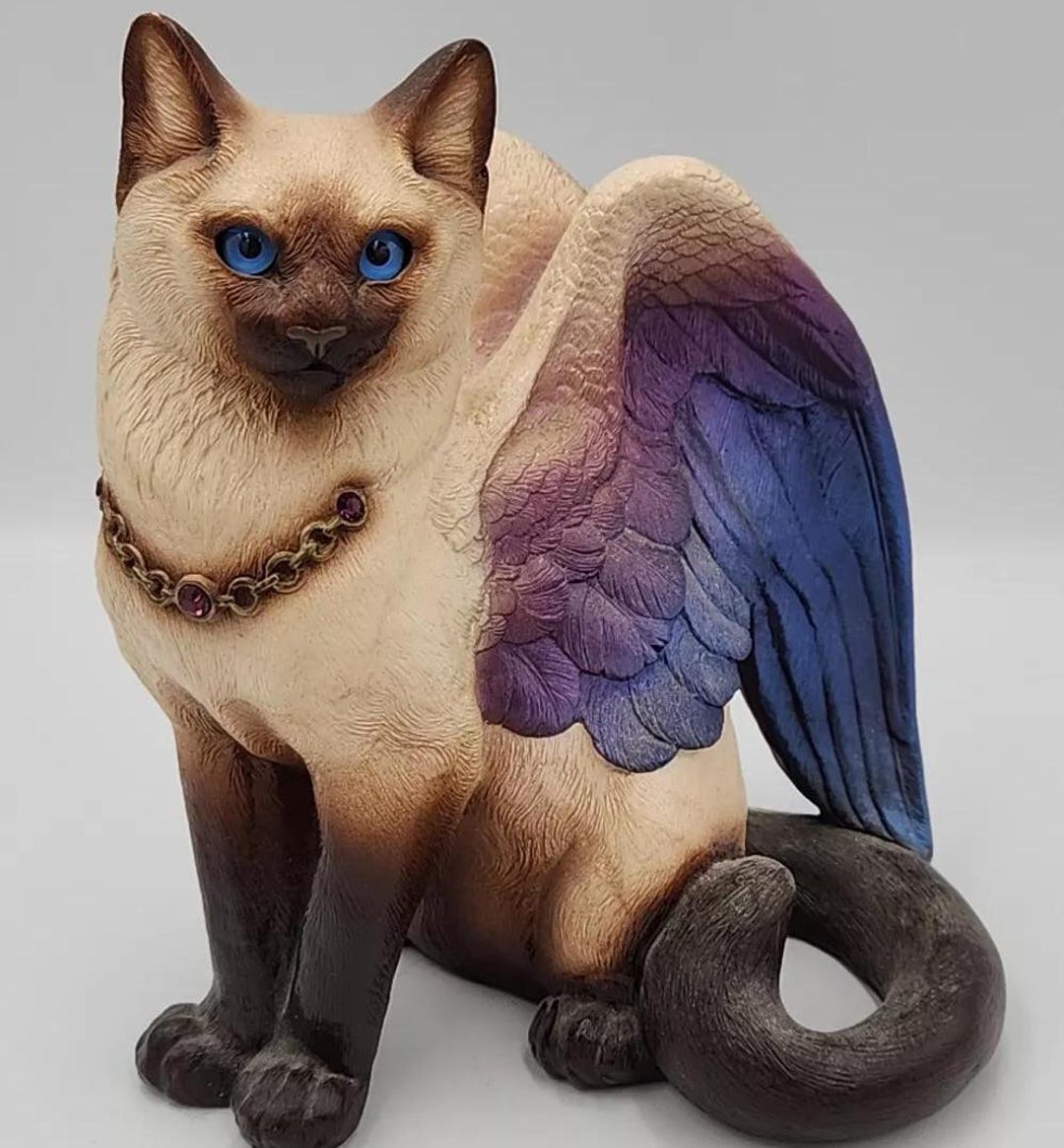 Vintage Pena 92 Windstone Editions Large Bird Winged FLAP CAT Siamese 7 ...