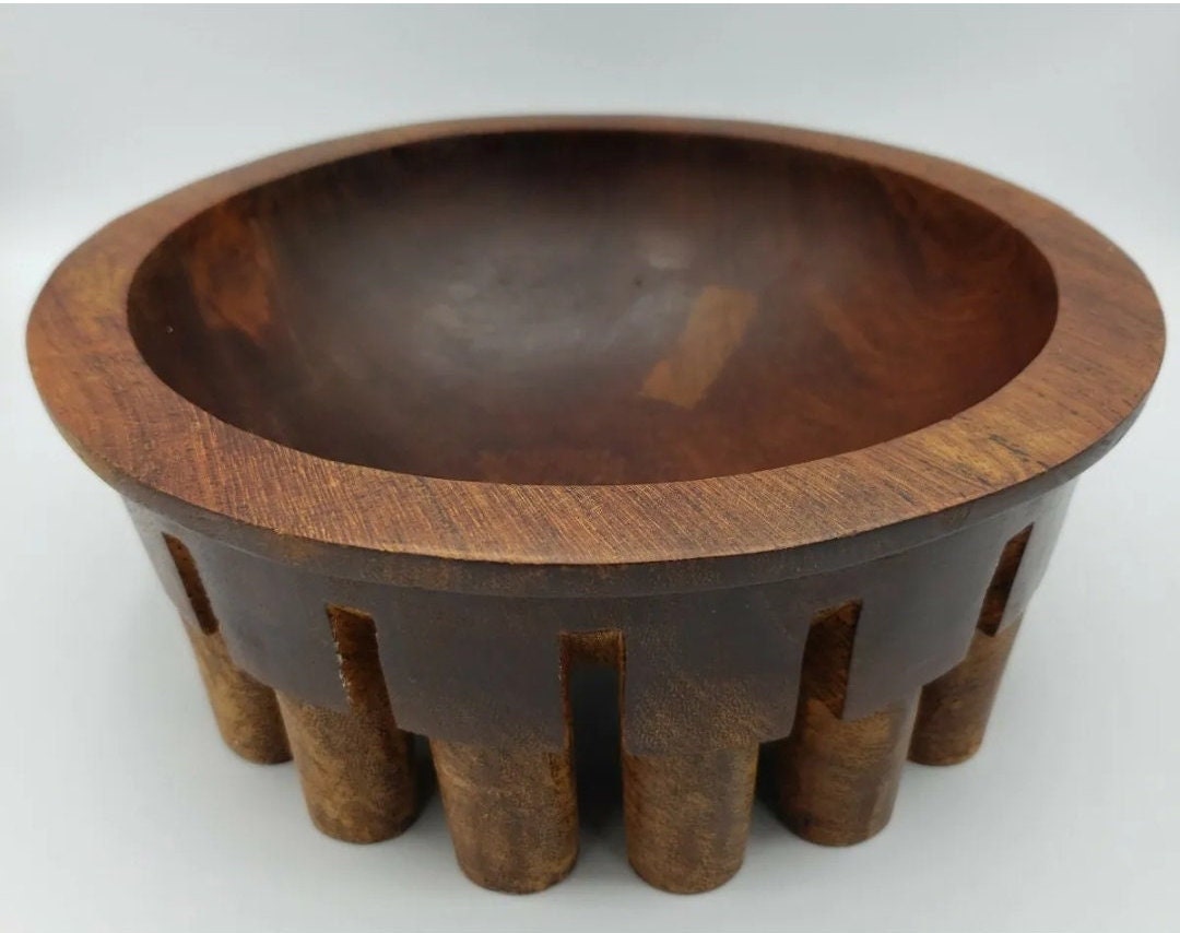 Hand Carved Kava Bowl 17 LEGS South Pacific Island Tribal Art Vintage ...
