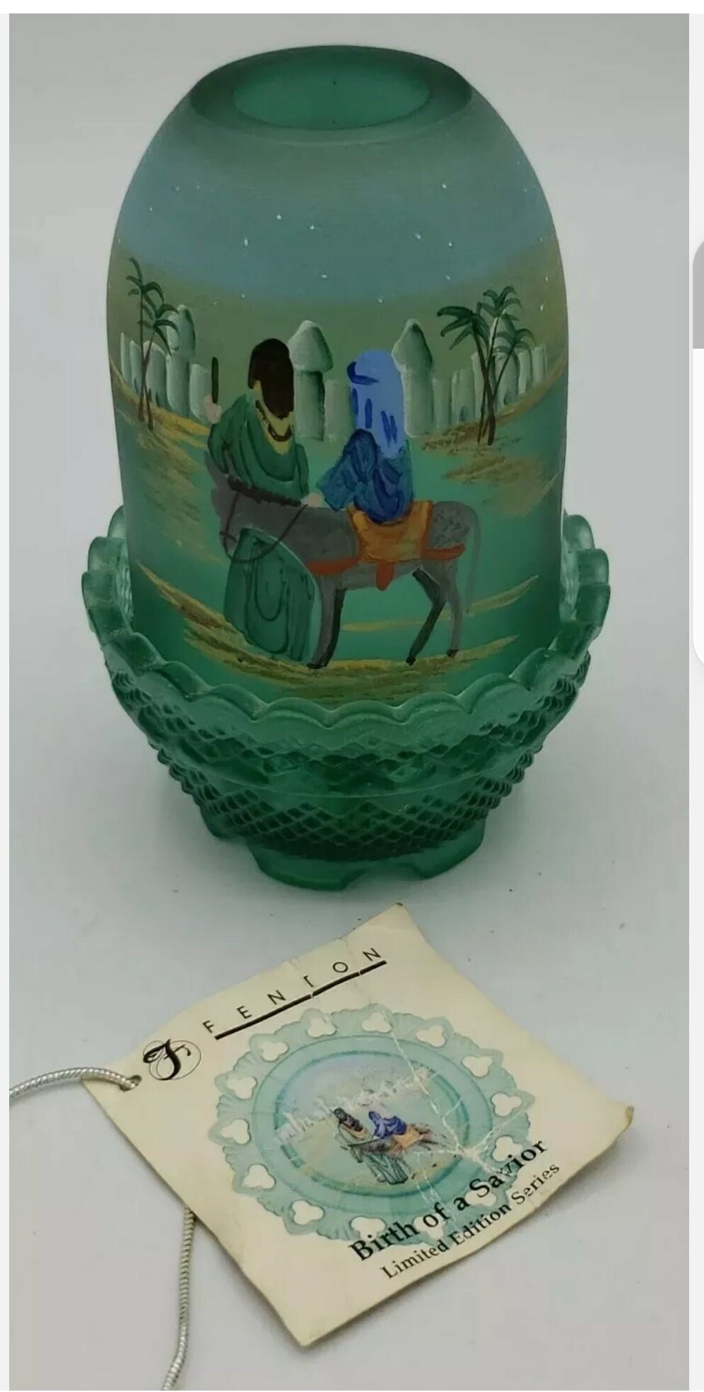 FENTON GLASS 1998 Birth of Savior Arrival Limited Edition Series Fairy ...