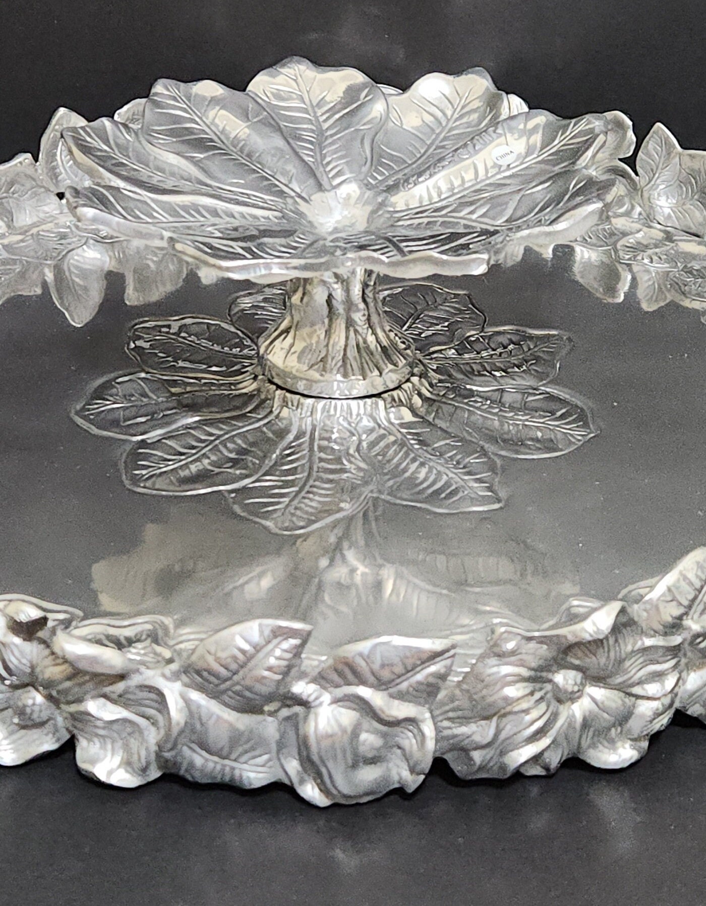 Retired 2003 Arthur Court Magnolia Rotating Cake Stand Lazy Susan Large ...