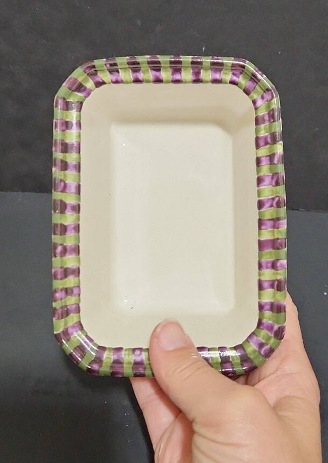 Mackenzie Childs 1983 Country Scene Checkerboard Trinket Soap Box RARE ...