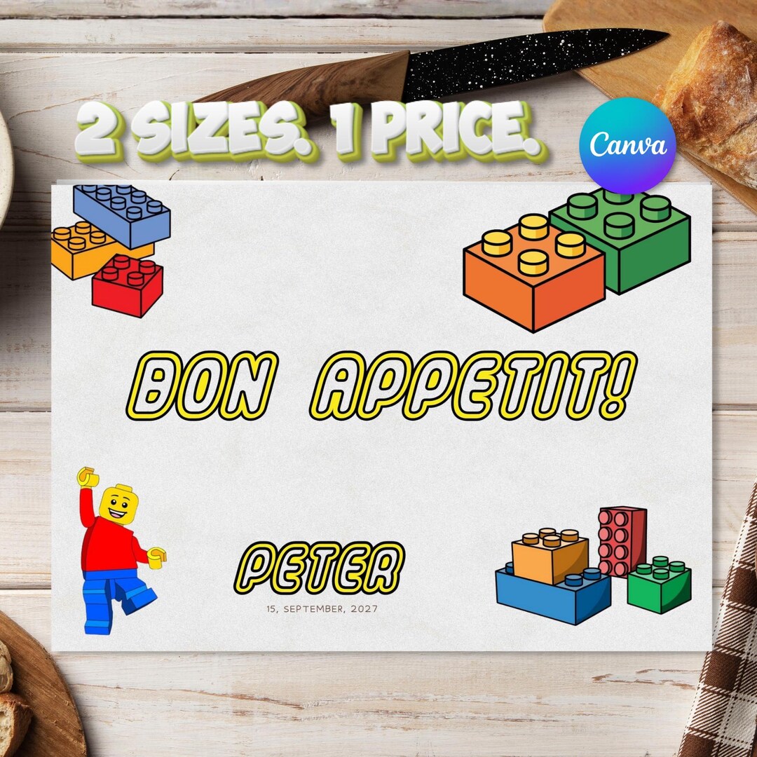 Lego Inspired Placemats | 2 Sizes – 1 Price | Editable Canva Template ...