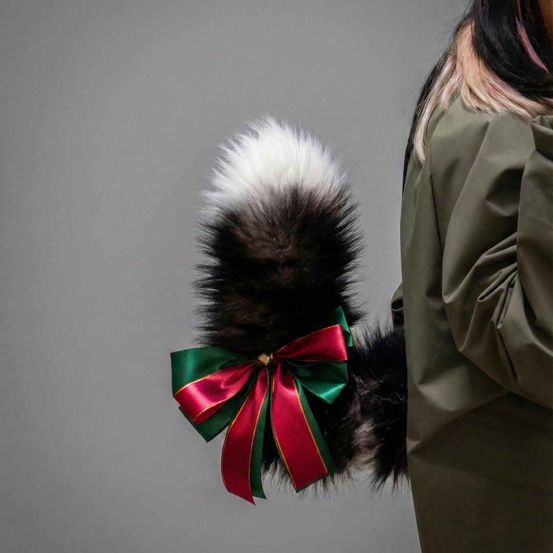 Black Wiggling Tail Accessory – Realistic Fluffy Tail, Handmade Cosplay ...