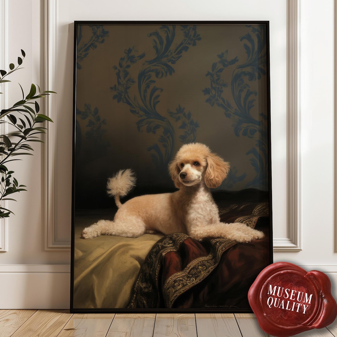 Vintage Poodle Wall Art Poster - Dog Bedroom Print - Etsy