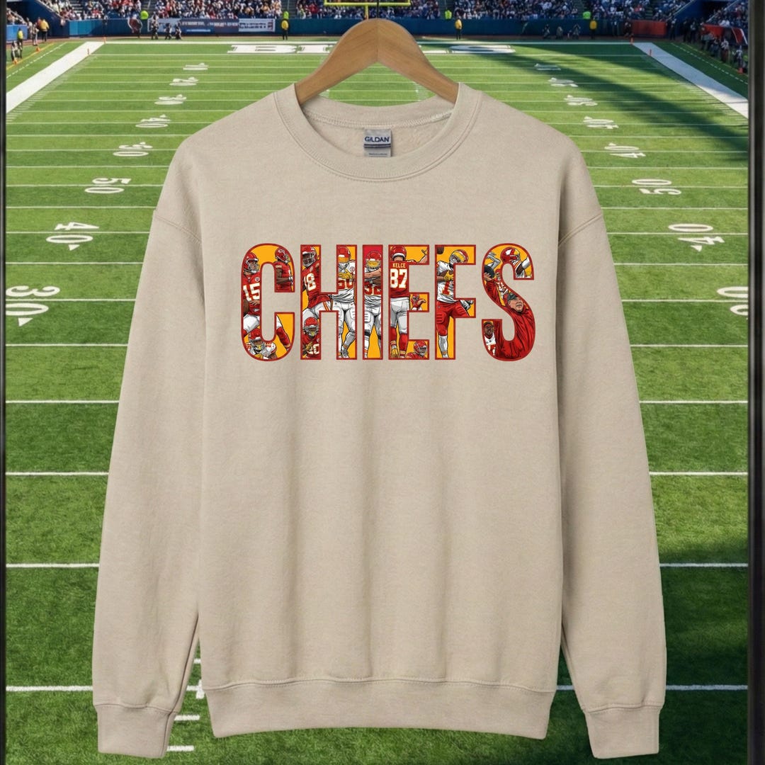 Kansas City Chiefs Player Collage Sweatshirt | Cartoon Football Team ...