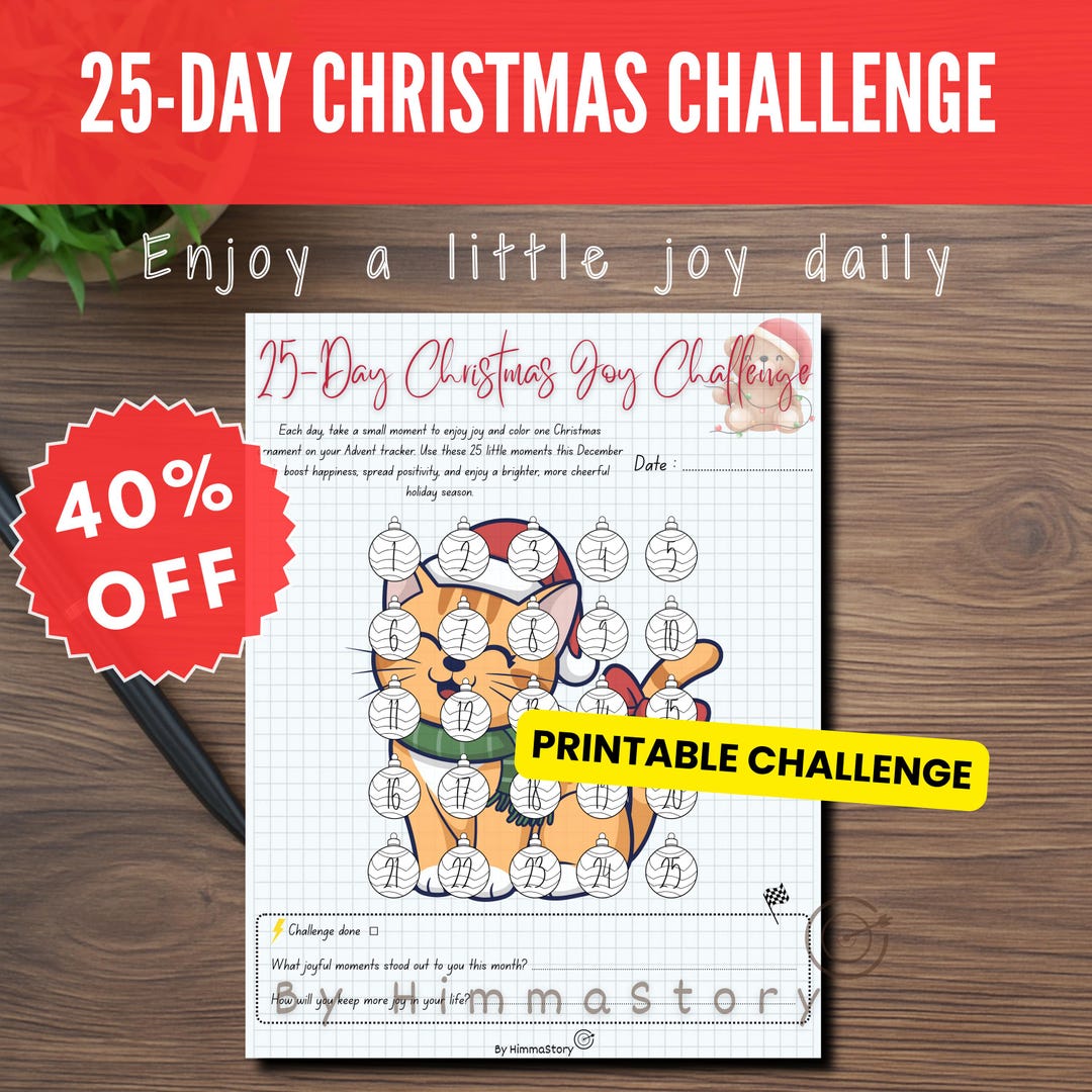 25-day Christmas Joy Challenge | Printable Advent Tracker to Boost ...