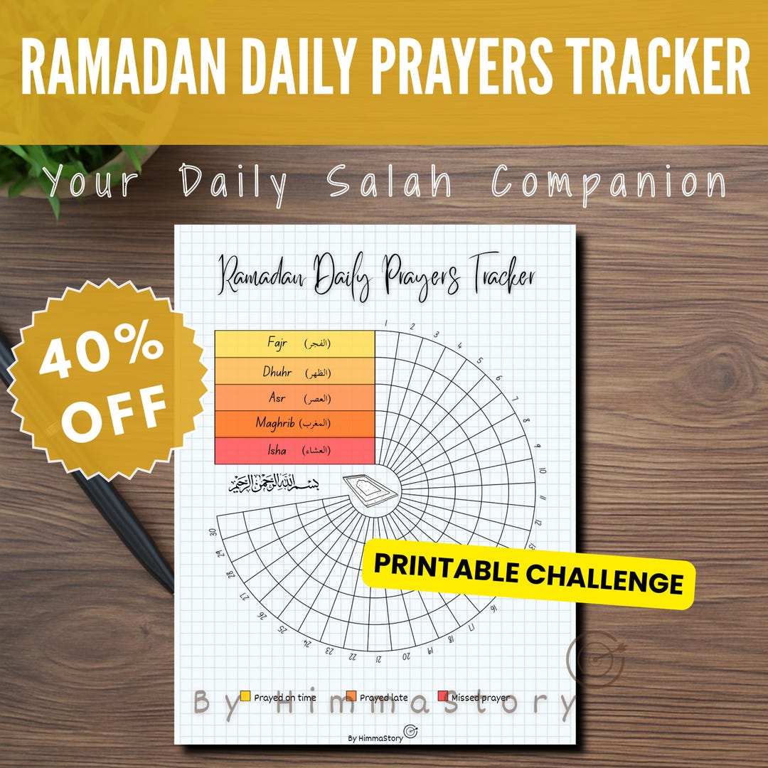 Ramadan Prayer Tracker – 30 Day Salah Chart for Kids & Adults (PDF ...