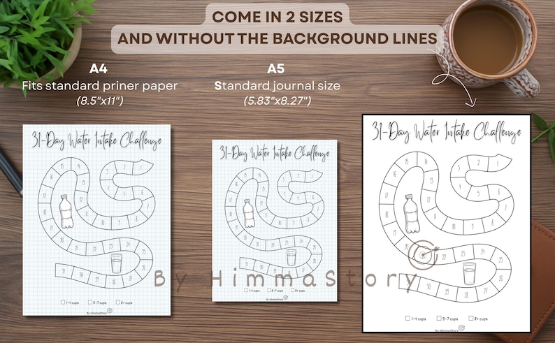 31-day Water Intake Challenge Printable – Snake Habit Tracker, Daily ...