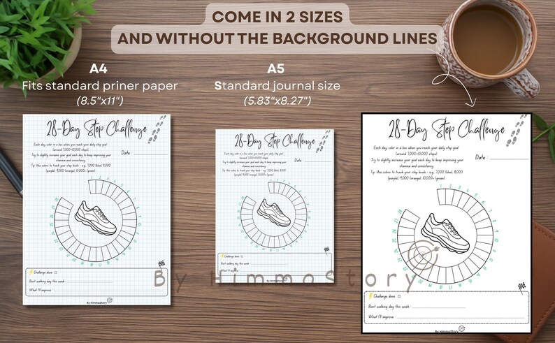 28-day Step Challenge Tracker Printable | Fitness Journal (PDF) - Etsy