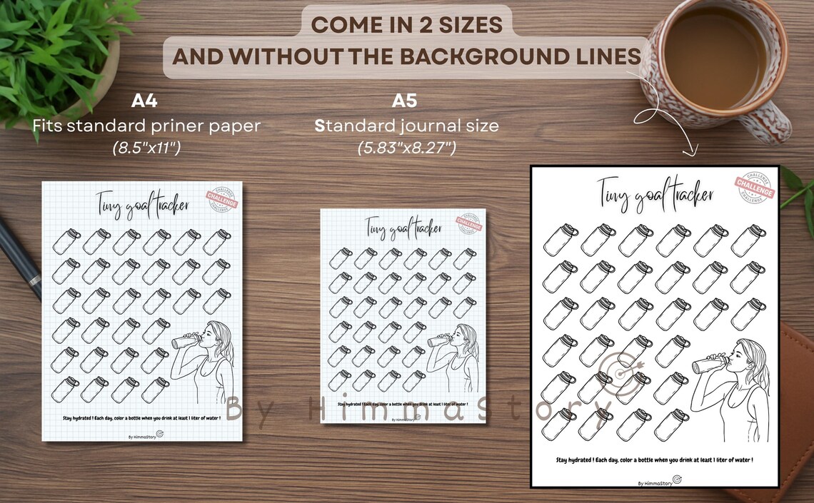 Hydration Challenge Printable – 30-day Water Tracker (PDF, Wellness ...