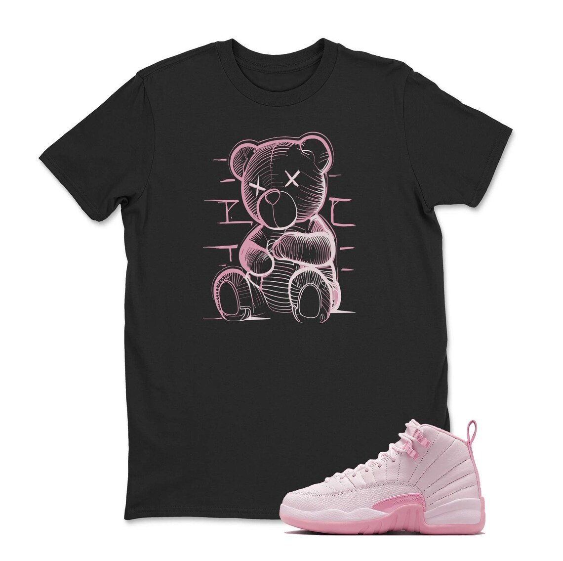 Neon Bear Shirt to Match Jordan 12 Pearl Pink, Sneaker Graphic Tee ...