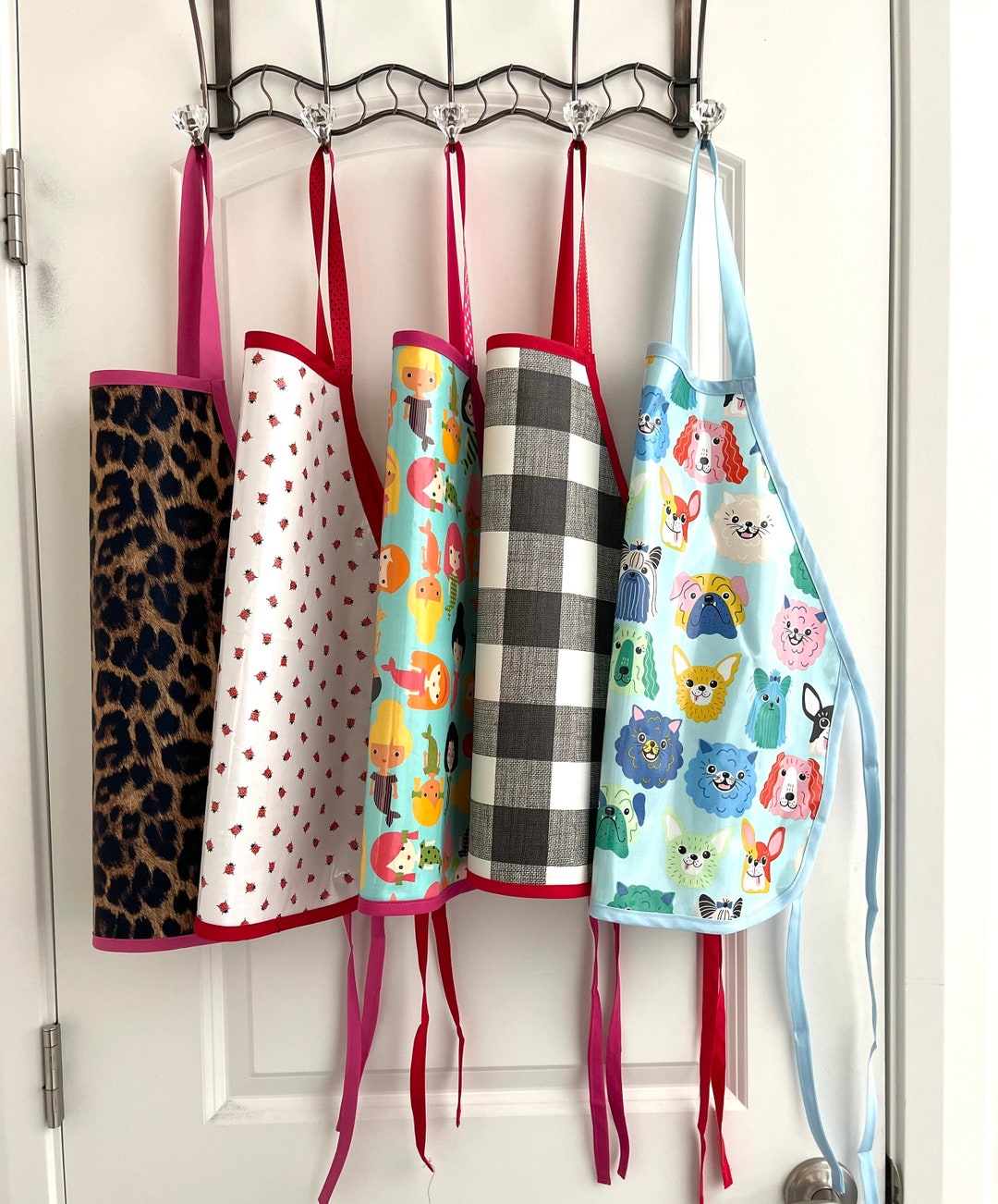 Kids Apron, Leopard, Ladybug, Mermaid, Cats, Buffalo Plaid, Wipe off ...