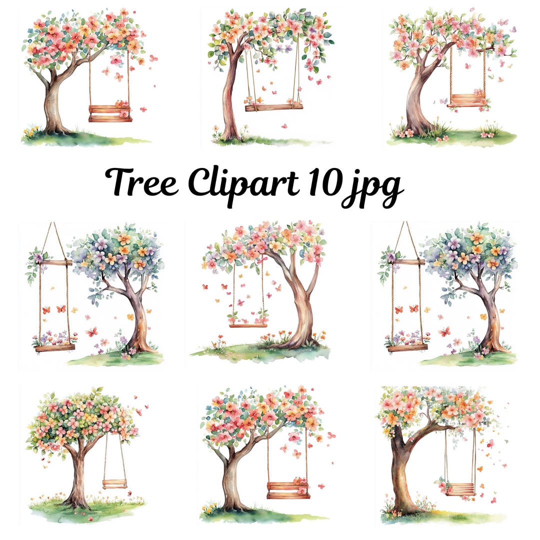 Tree Clipart 10 Woodland Tree Art Nature Illustration Digital