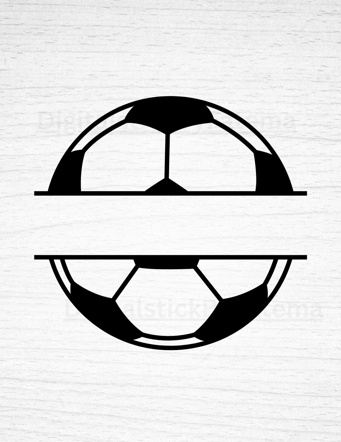 Soccer Ball Split Name Frame: Custom Wall Art SVG PNG JPG (digital ...