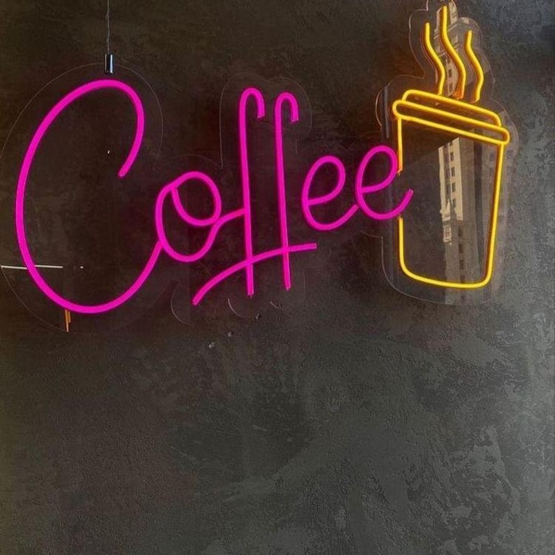 Custom Coffee Bar Neon Sign, LED Cafe Light Decor, Personalized ...