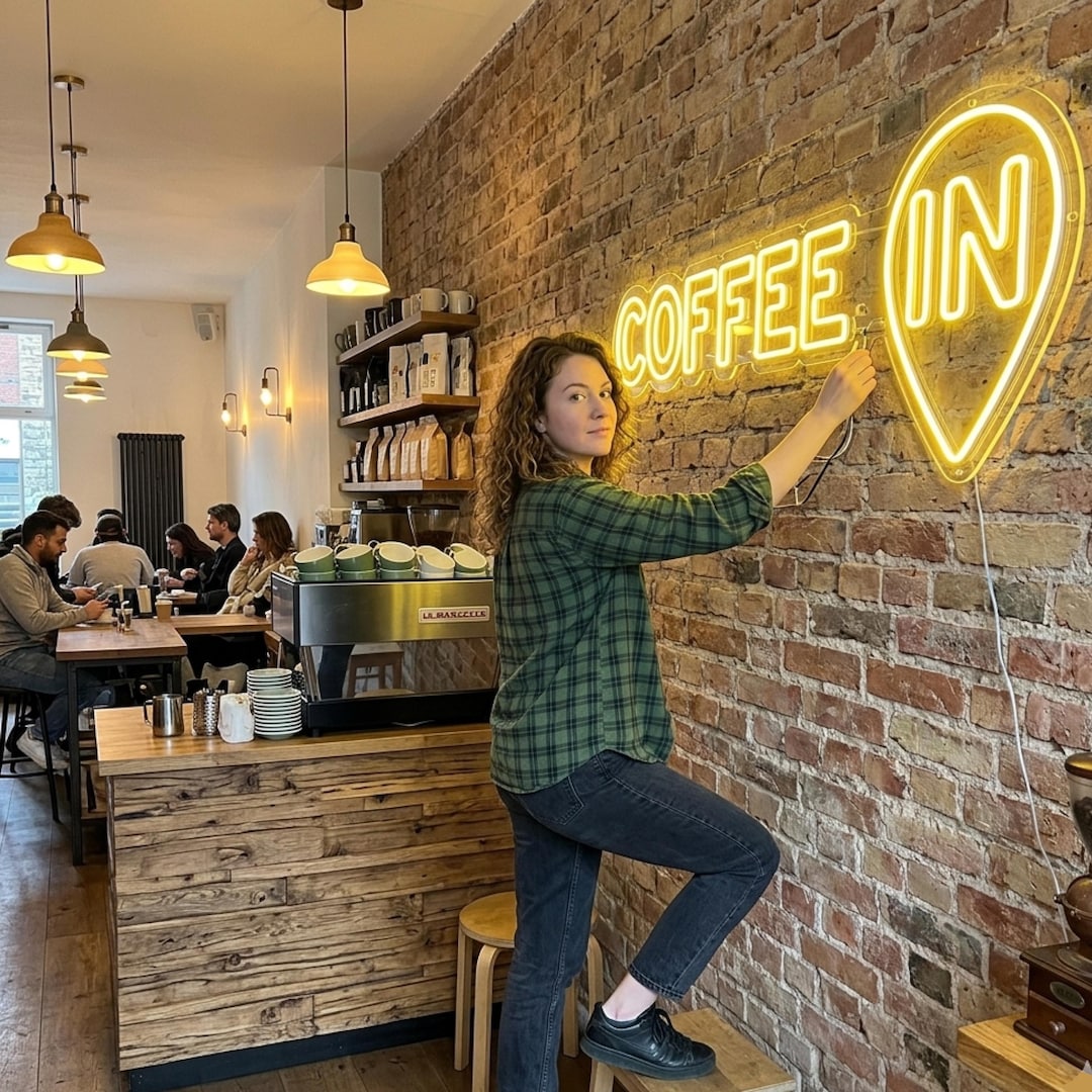 Custom Coffee Bar Neon Sign, LED Cafe Light Decor, Personalized ...