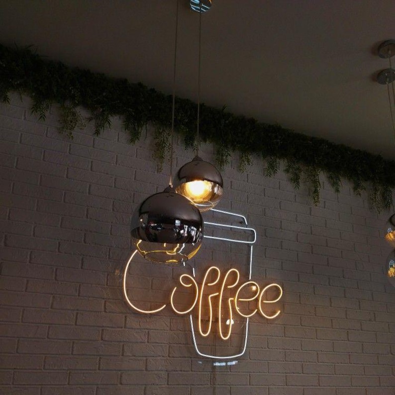 Custom Coffee Bar Neon Sign, LED Cafe Light Decor, Personalized ...