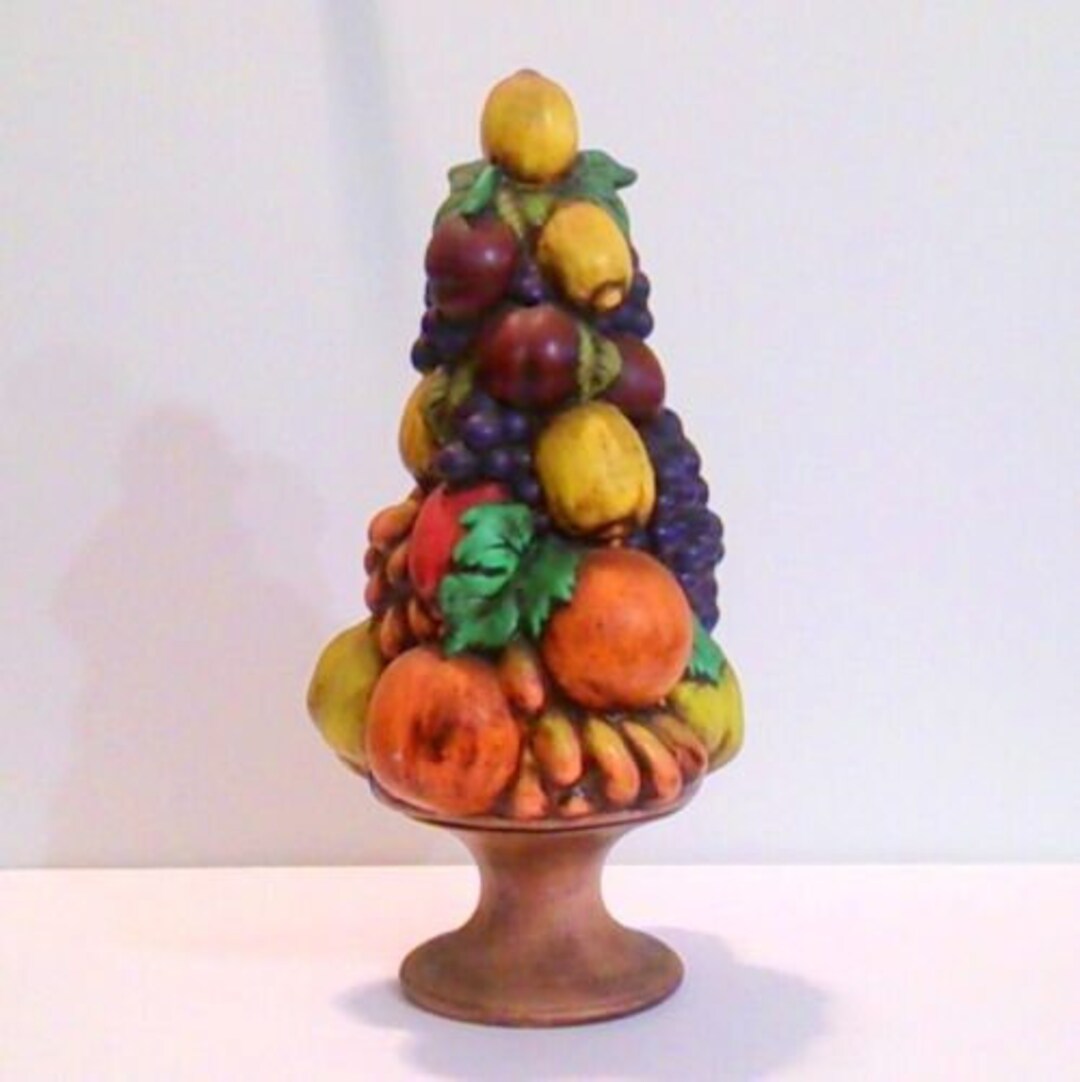 Vintage 1960's Hand Painted Ceramic Fruit Tree Centerpiece - Etsy