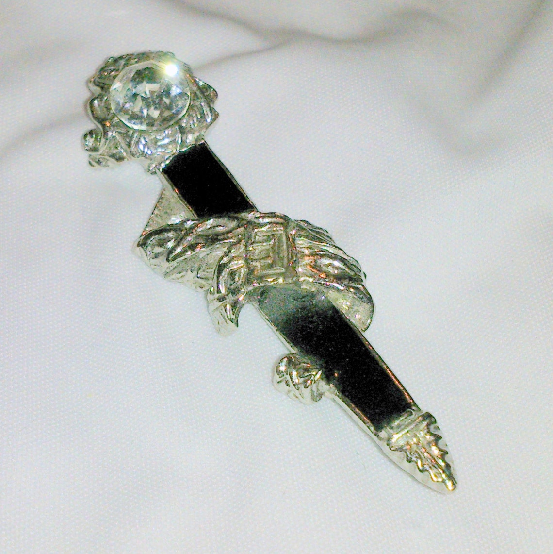 Vintage Enamel and Rhinestone Sword Brooch - Etsy