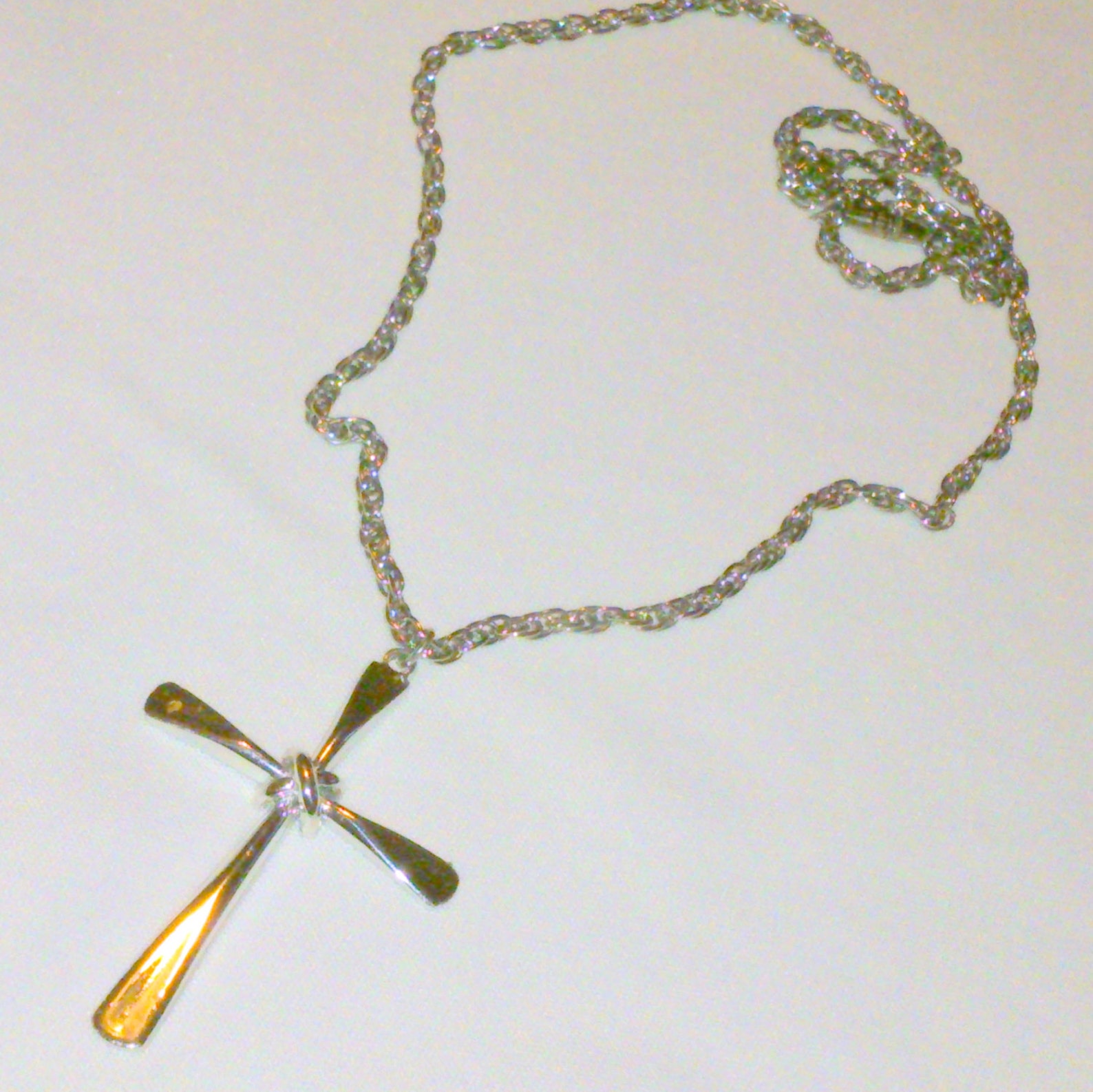 Vintage Silver Plated Christian Cross Necklace - Etsy