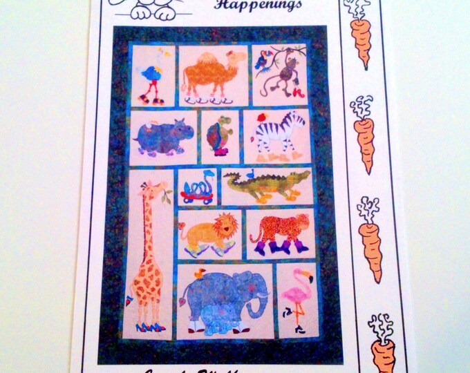 Harebrained Happenings JUNGLE WALK Child's Cuddle Quilt Pattern 51x77 ...