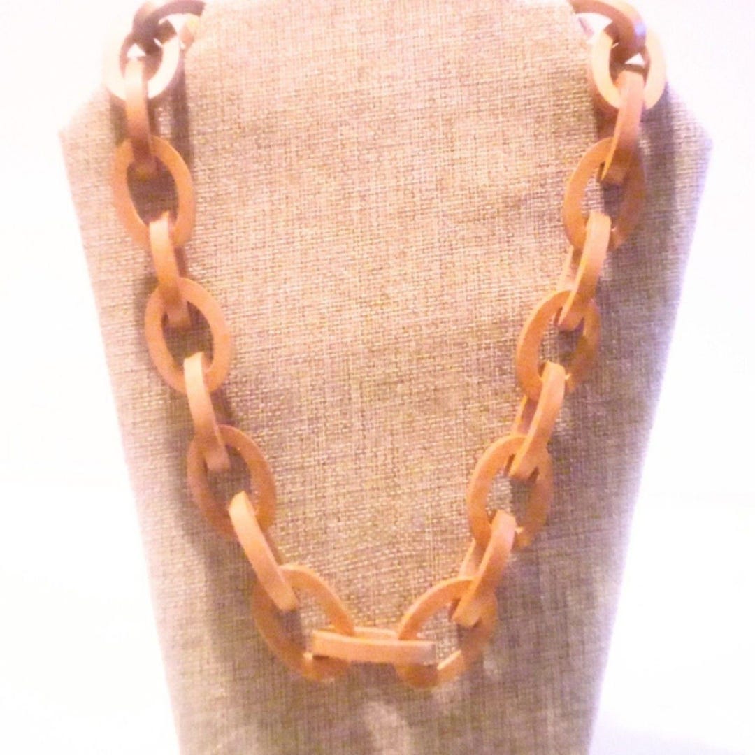 Vintage Super Chunky Wooden Link Chain Style Necklace - Etsy