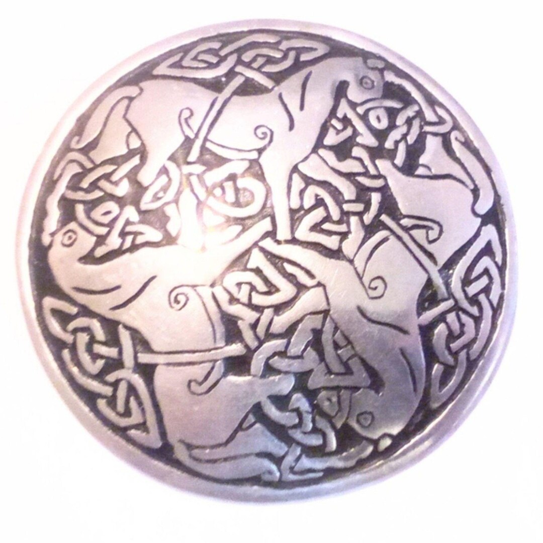 St. Justin Celtic Horse Knotwork Epona Pewter Brooch NIB - Etsy