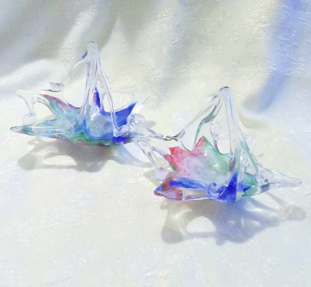 Pair of Murano Italian ART GLASS Pin Dish Baskets - Etsy
