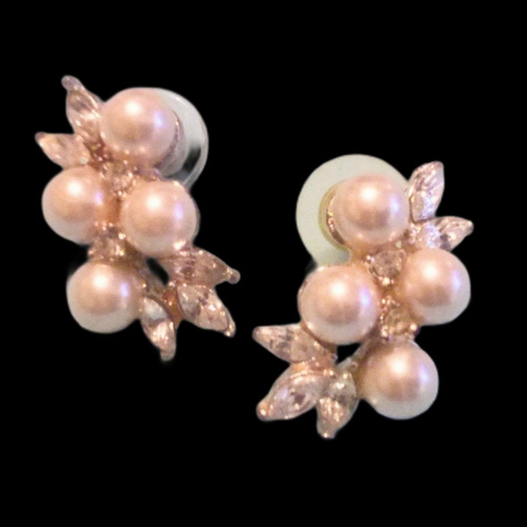 Vintage Tanya Lind Silver Tone Faux Pearl and Rhinestone Cluster ...