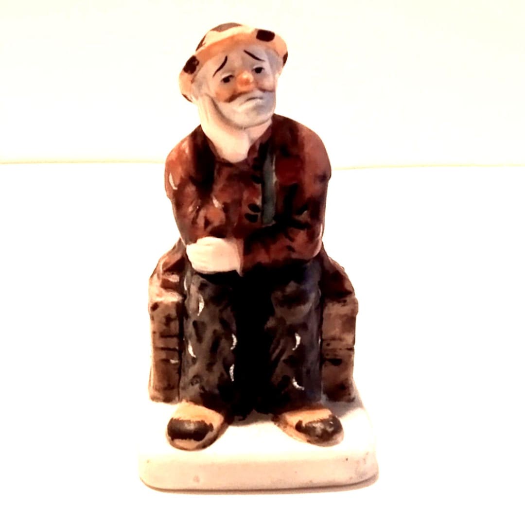 Vintage 1987 Emmett Kelly Dave Grossman Miniature Clown Ceramic ...