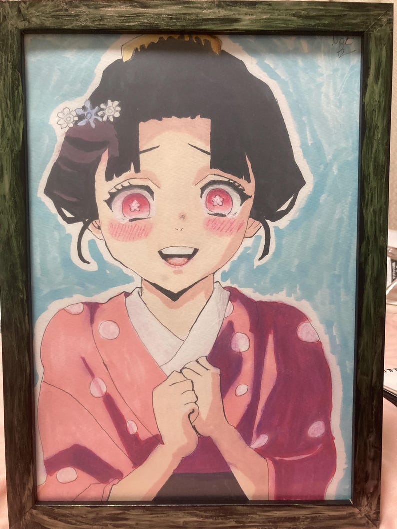 Demon Slayer: Kimetsu No Yaiba, Koyuki Hand-drawn Fanart, Framed - Etsy