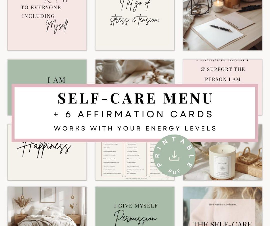 The Self-care Menu | Printable Wellness Guide - Etsy