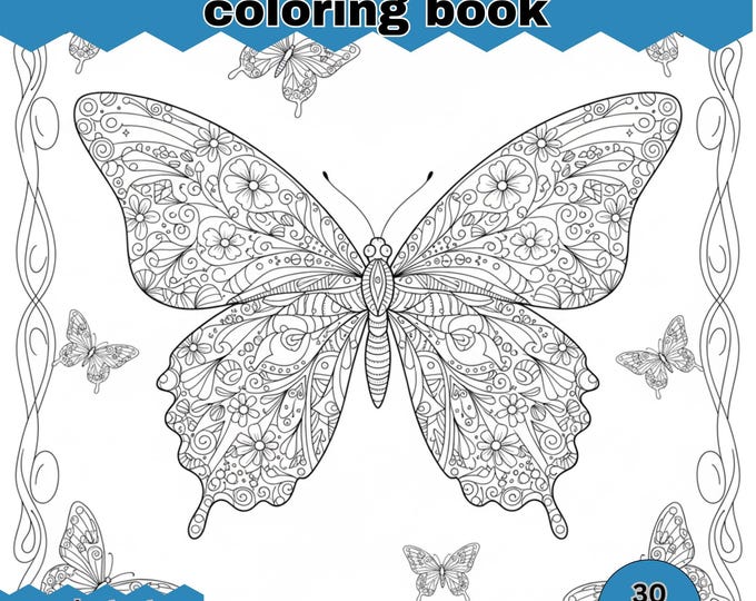 20 Unique Butterfly Printable Coloring Pages for Adults or Kids. - Etsy ...