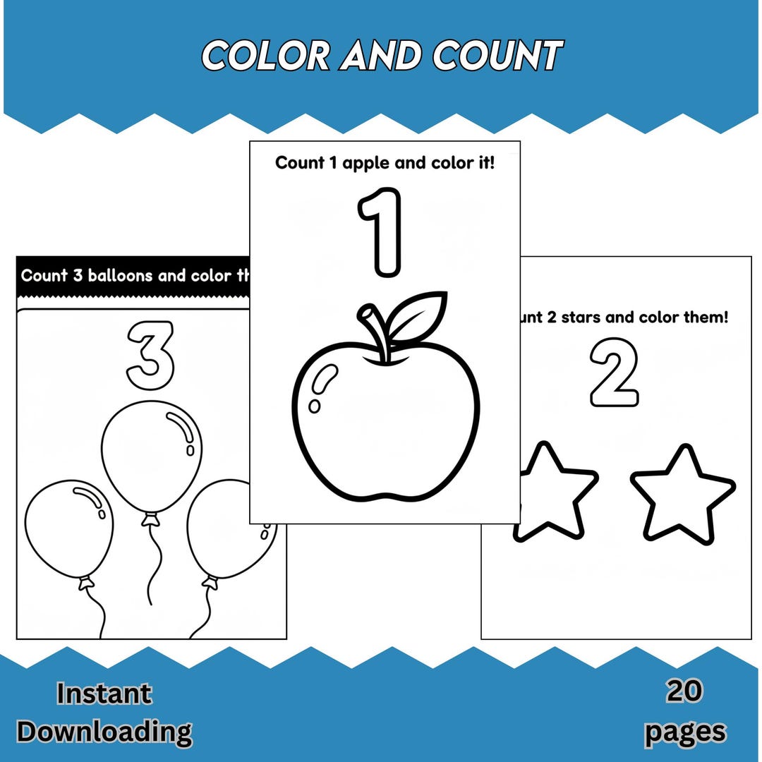 Count or Color Numbers 1–20 Worksheets for Kids | Preschool ...