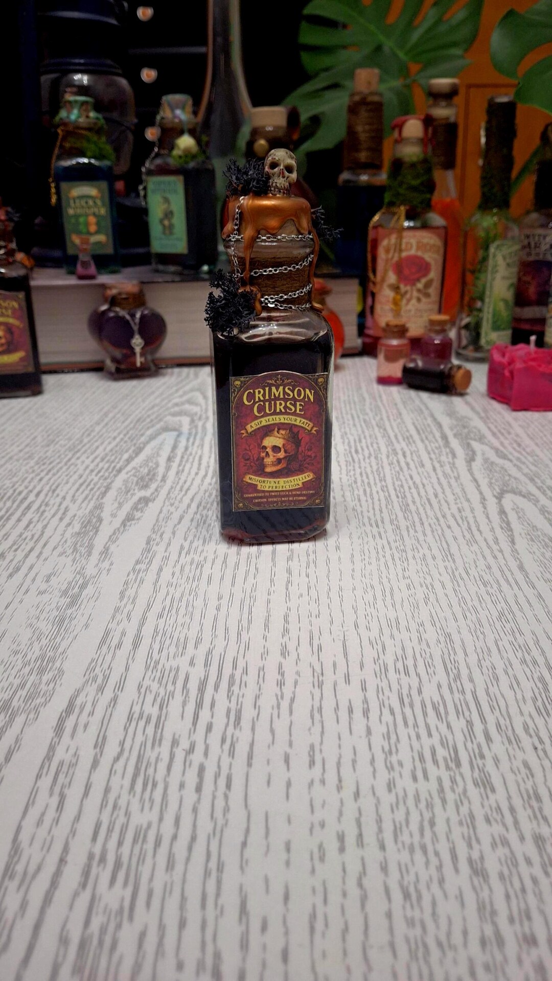 Crimson Curse Potion Bottle: Gothic Halloween Decor, Witchcraft Prop - Etsy
