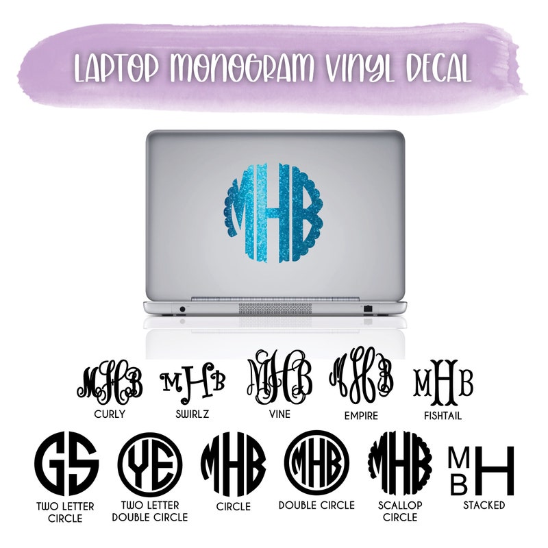 Bow Monogram Decal - Etsy