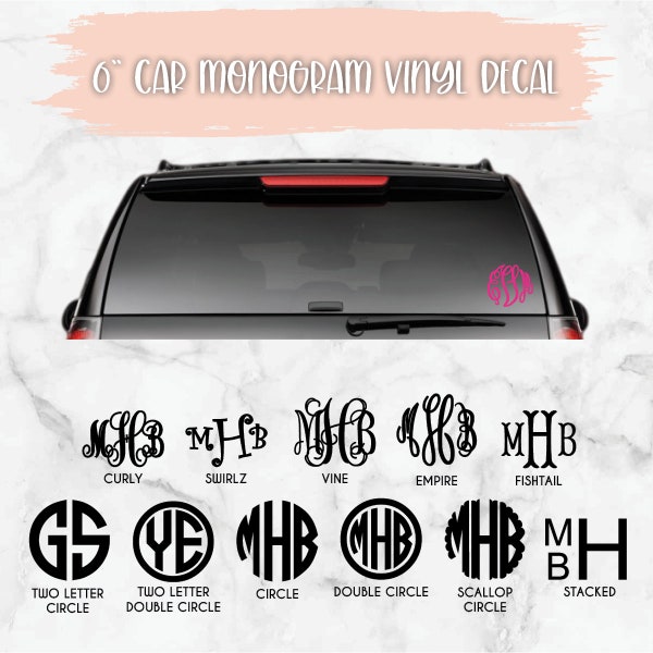 Car Monogram Decal - Etsy