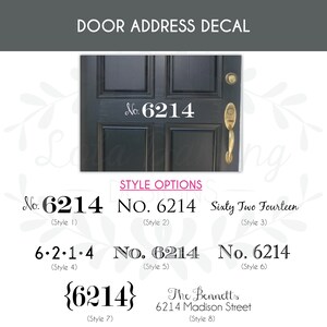 Personalized Street Address Door Decal - Etsy