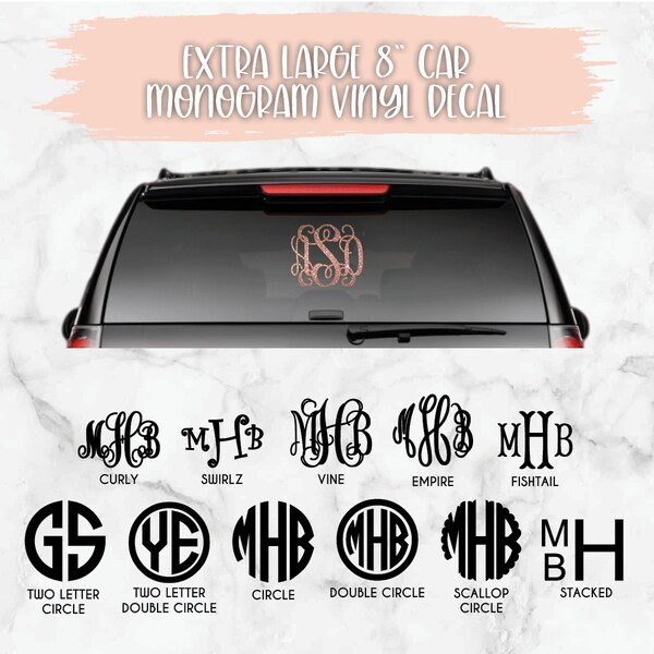 Car Monogram Decal - Etsy