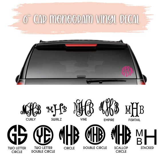 6 Inch Monogram Vinyl Decal Solid Glitter Iphone Laptop | Etsy