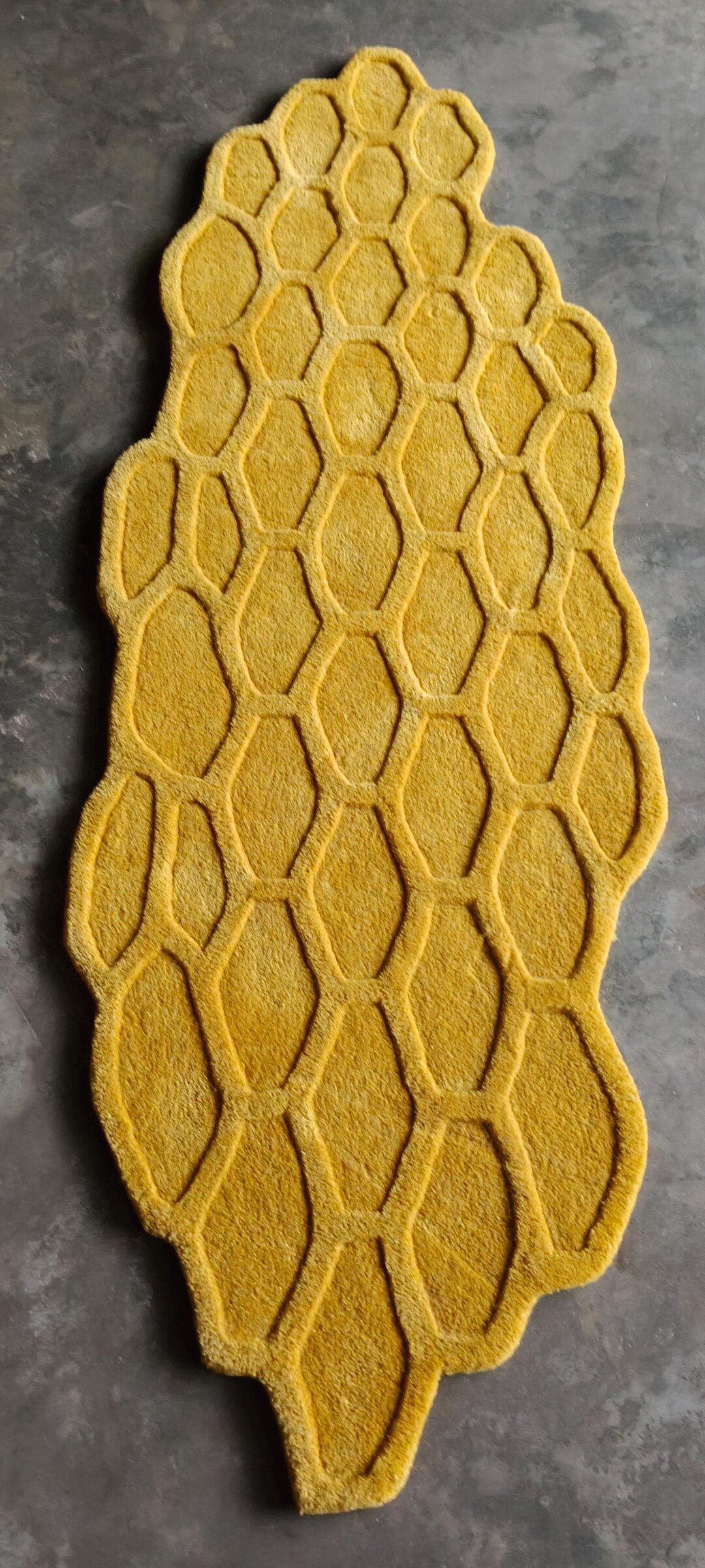 Yellow Honeycomb Pattern Rug – Modern Designer Carpet for Home Decor - Etsy