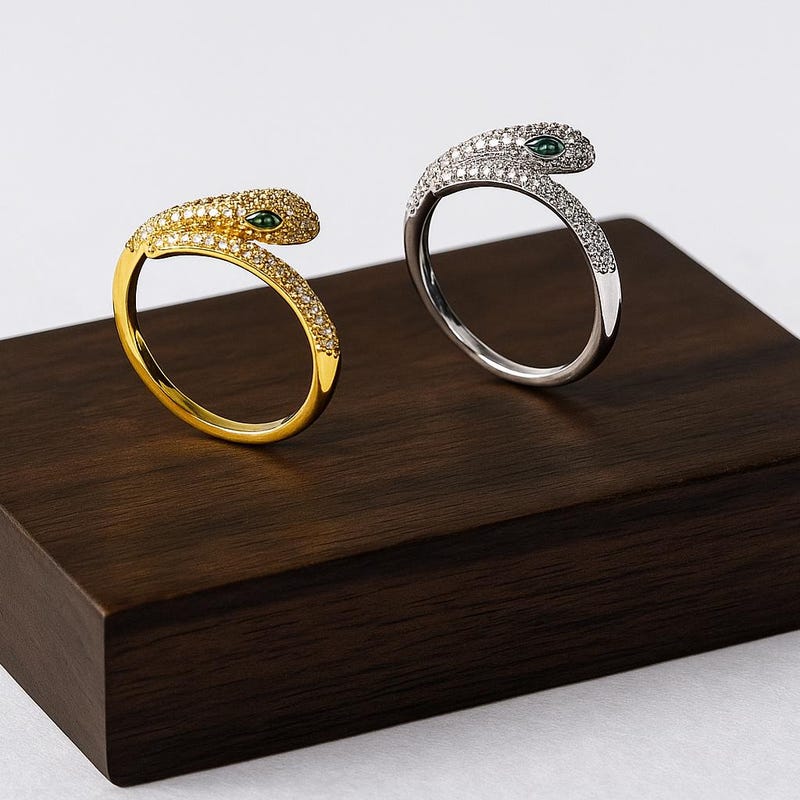 Green Snake Ring - Etsy UK