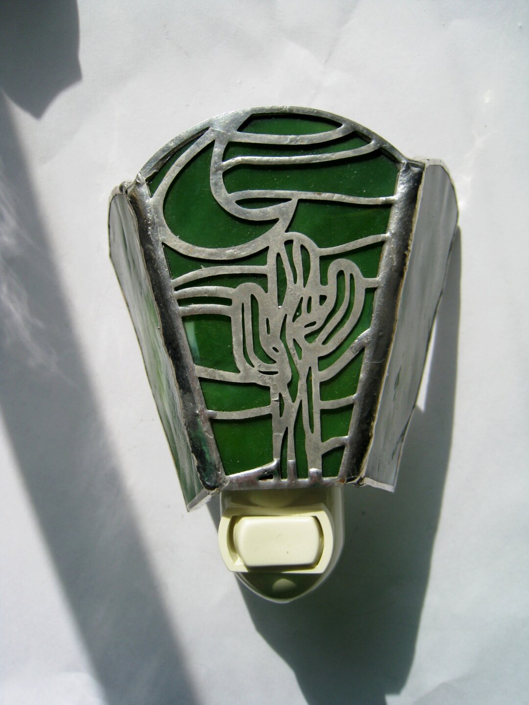 Stained Glass Cactus Night Light~ Green Cactus Desert Nightlight ...