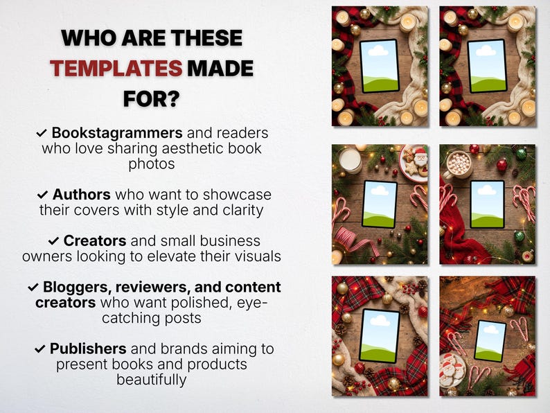 Classic Christmas Book Cover Mockup Bundle | Festive Red & Cozy Flatlay ...