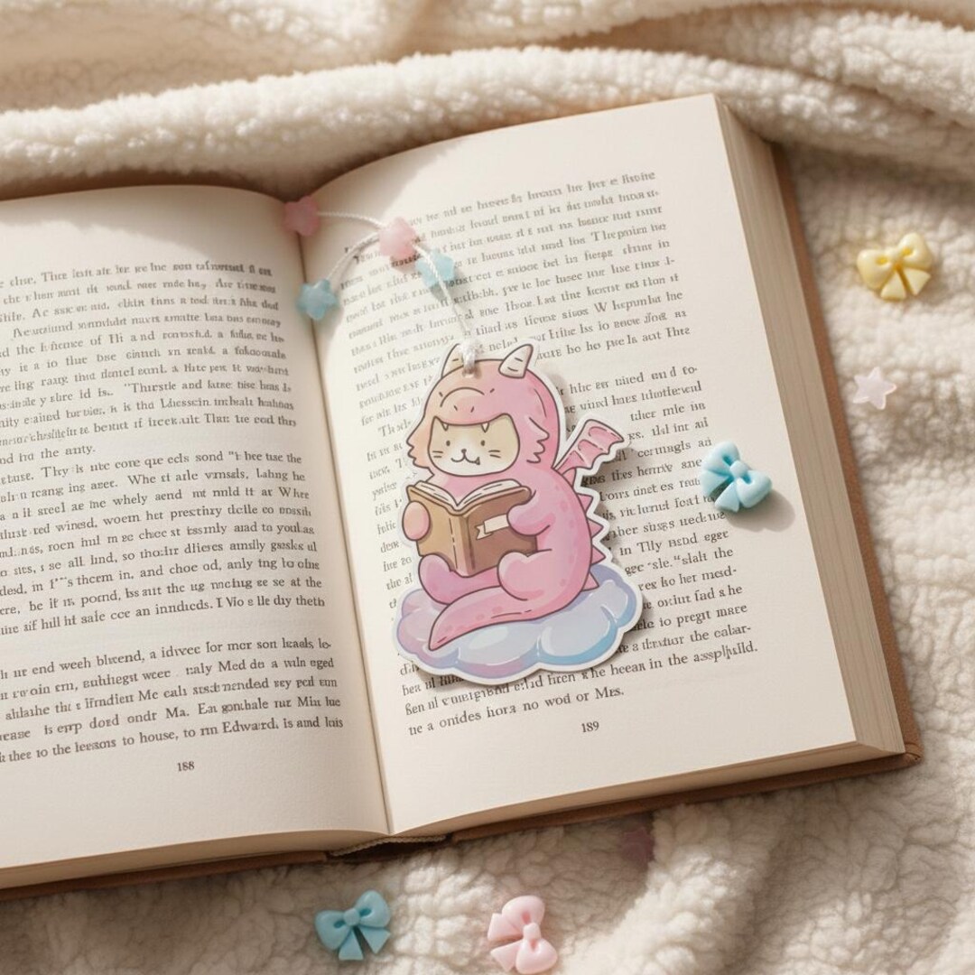 Pink Book Dragon Cat PNG Clipart: Book Mark, Kindle Stickers ...