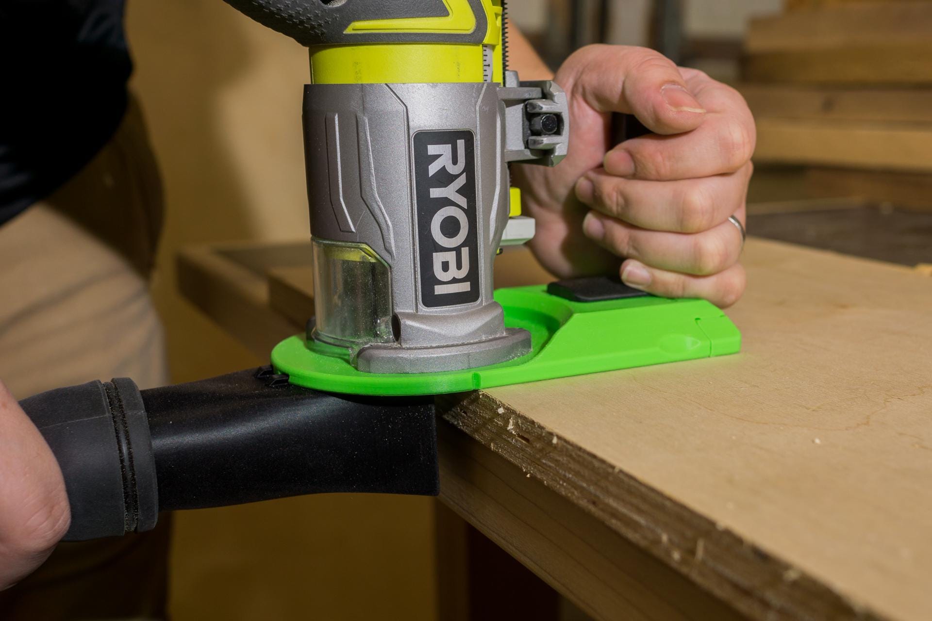 Ultimate Dust Collection Router Base Plate for Ryobi – Track Saw Guide ...